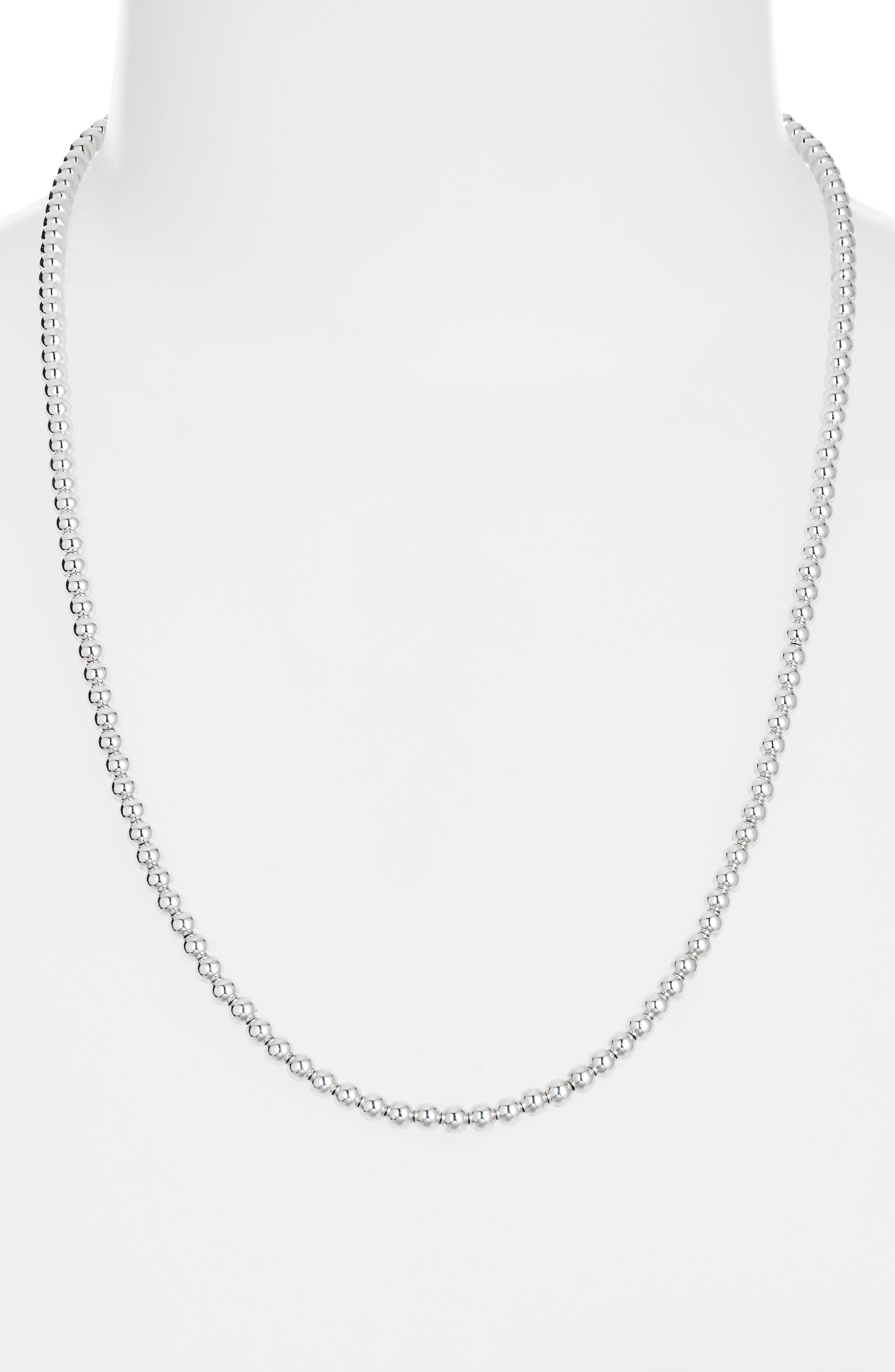 David Yurman Men's Spiritual Beads Metal Bead Necklace, 4mm | Nordstrom