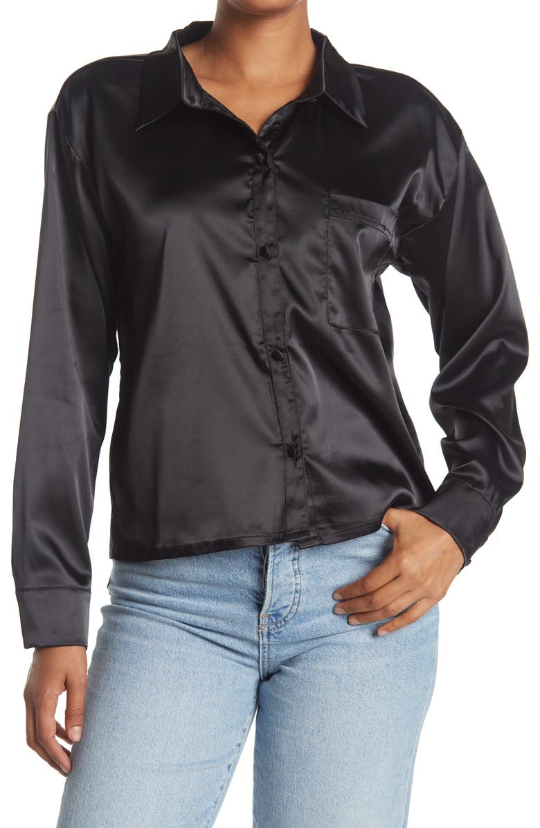 AFRM Perlina Satin Button Top | Nordstromrack