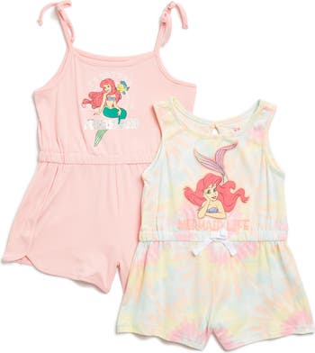 Children's Apparel Network Kids' 2-Pack Little Mermaid Rompers ...