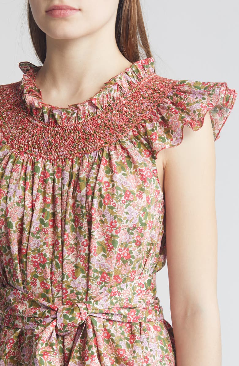 Loretta Caponi x Liberty London Delfina Floral Print Smocked Dress ...
