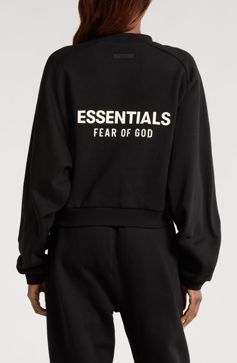 Fear of God Essentials Crop Cotton Blend Fleece Crewneck Sweatshirt ...