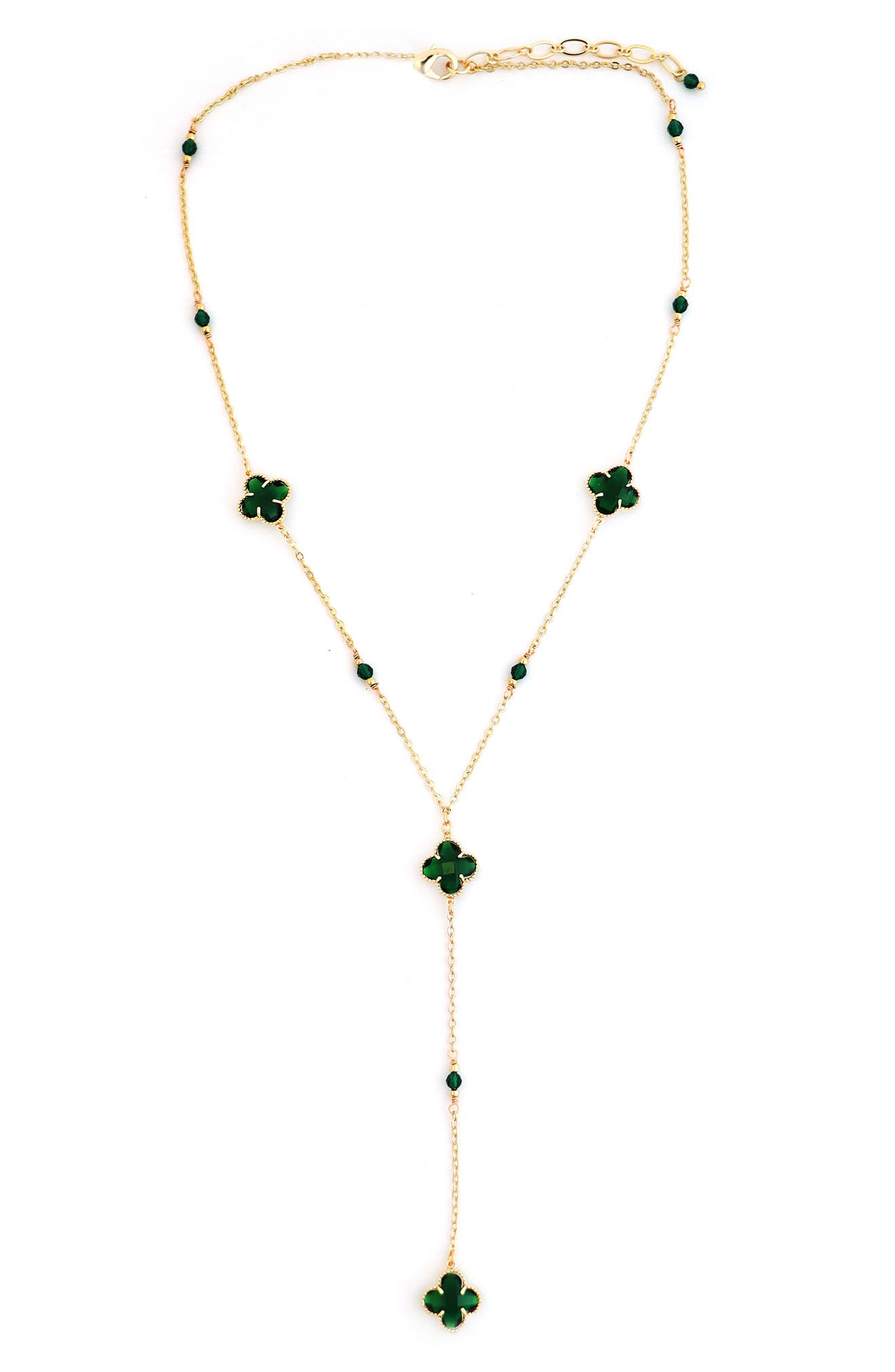 Panacea Crystal Clover Station Y-Necklace | Nordstromrack