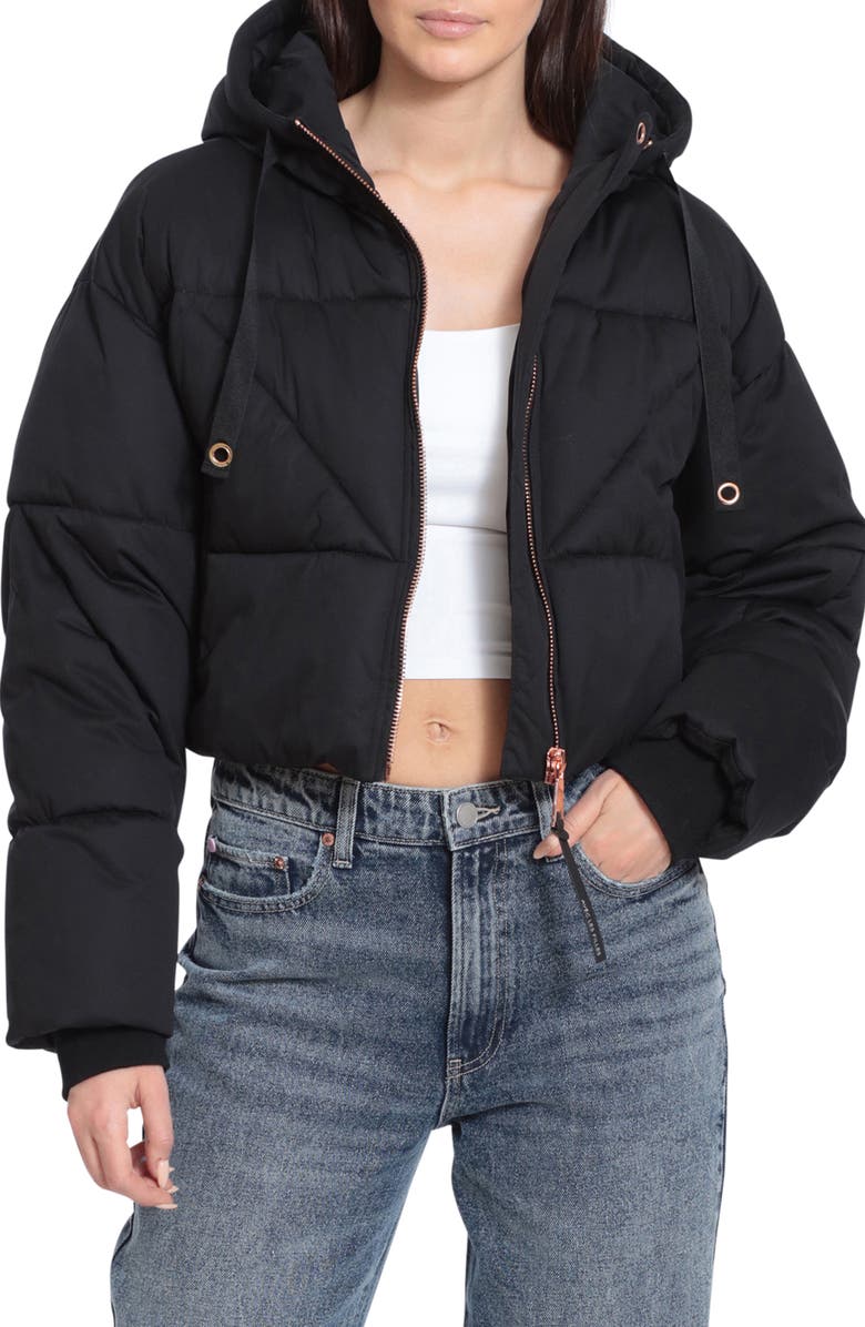 Avec Les Filles Thermal Puff™ Cropped Water Resistant Puffer Jacket ...
