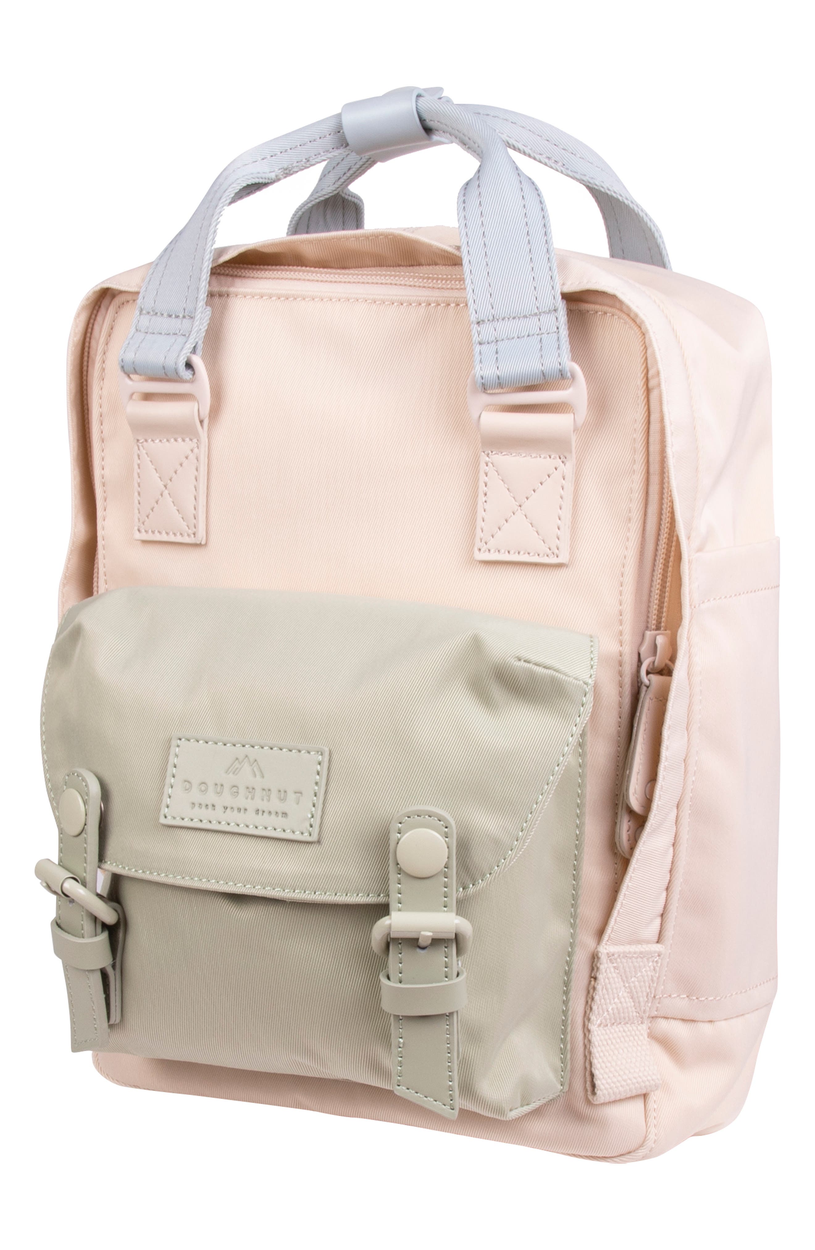 Doughnut Macaroon Mini Nature Pale Series Leather Trimmed Backpack ...