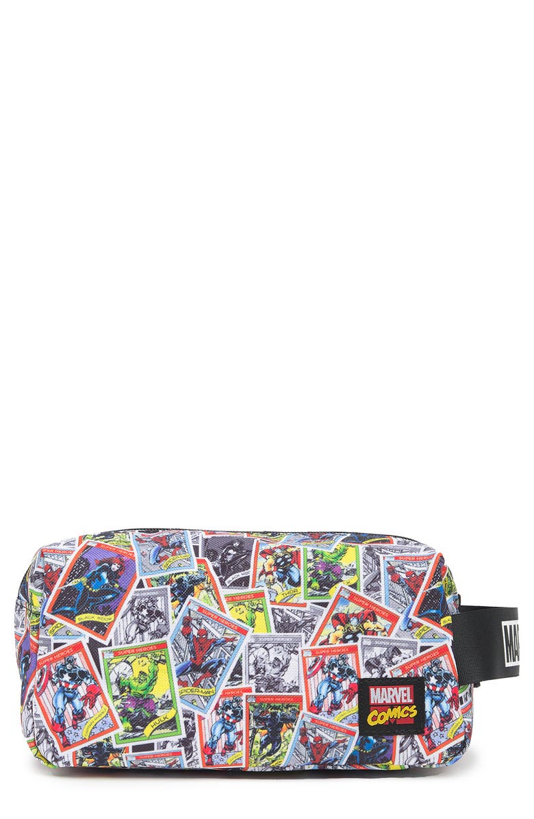 Marvel Marvel Superhero Trading Cards Print Grooming Bag | Nordstromrack