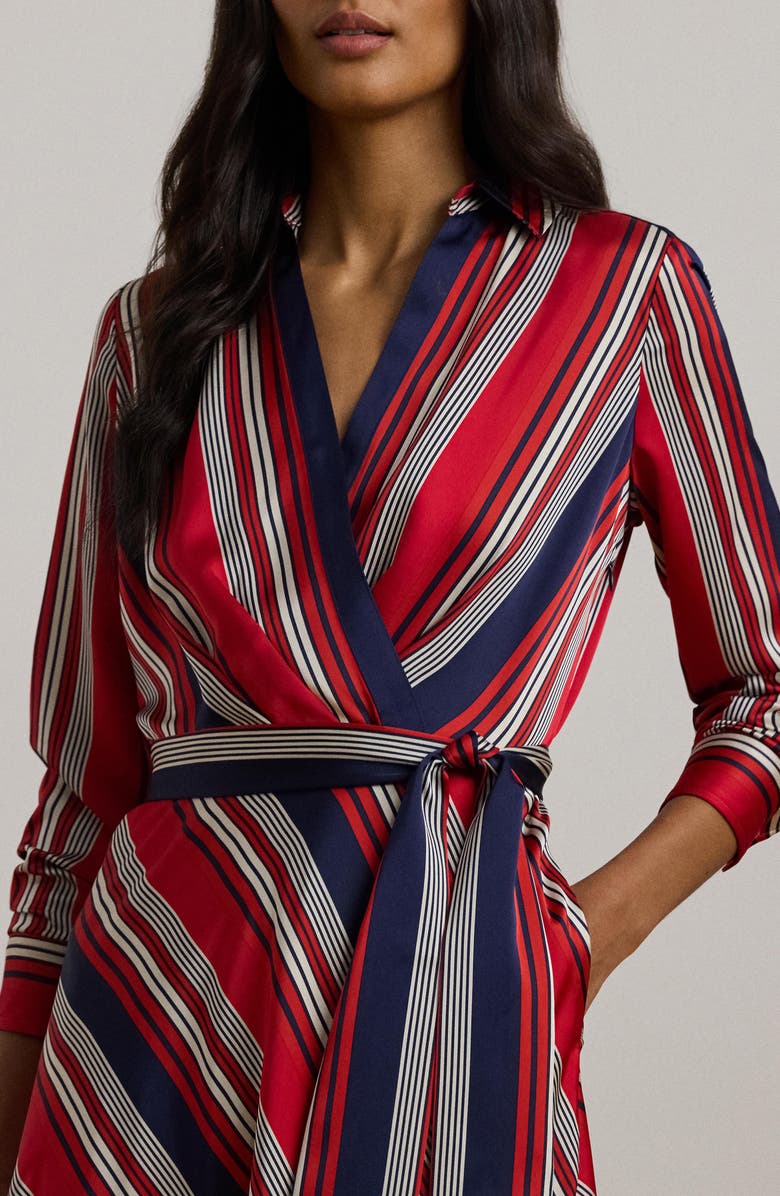 Lauren Ralph Lauren Stripe Charmeuse Midi Dress | Nordstromrack