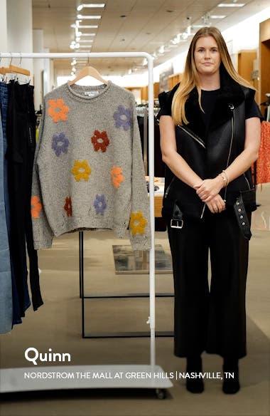 Acne Studios Floral Intarsia Wool Blend Sweater | Nordstrom