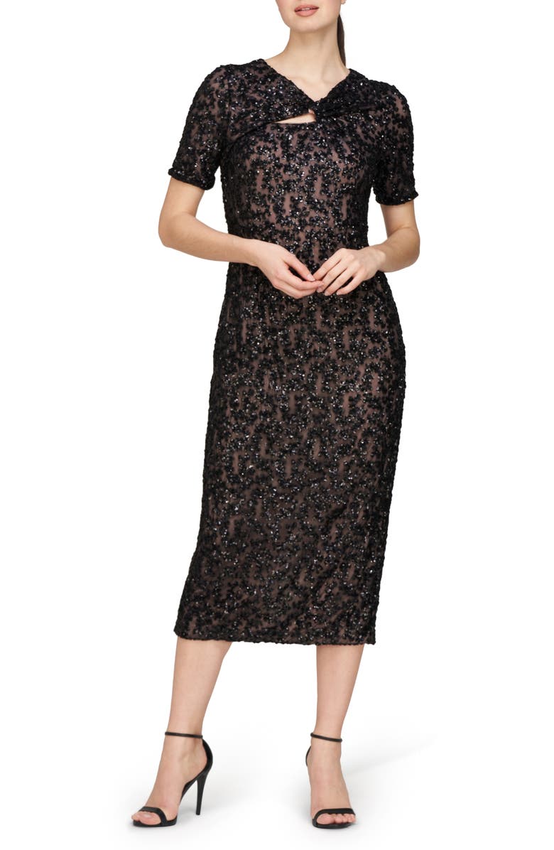 JS Collections Farrah Sequin Short Sleeve Cocktail Dress | Nordstromrack