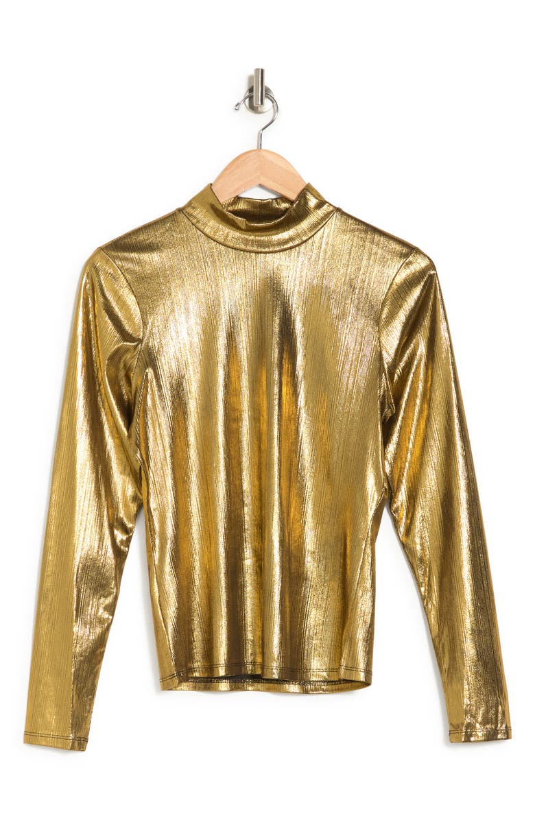 BCBGeneration Metallic Mock Neck Top | Nordstromrack