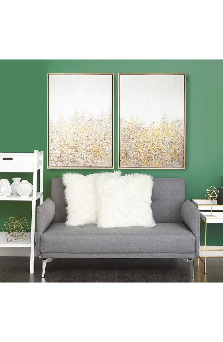 COSMO BY COSMOPOLITAN Goldtone Canvas Glitter Flakes Geode Framed Wall ...