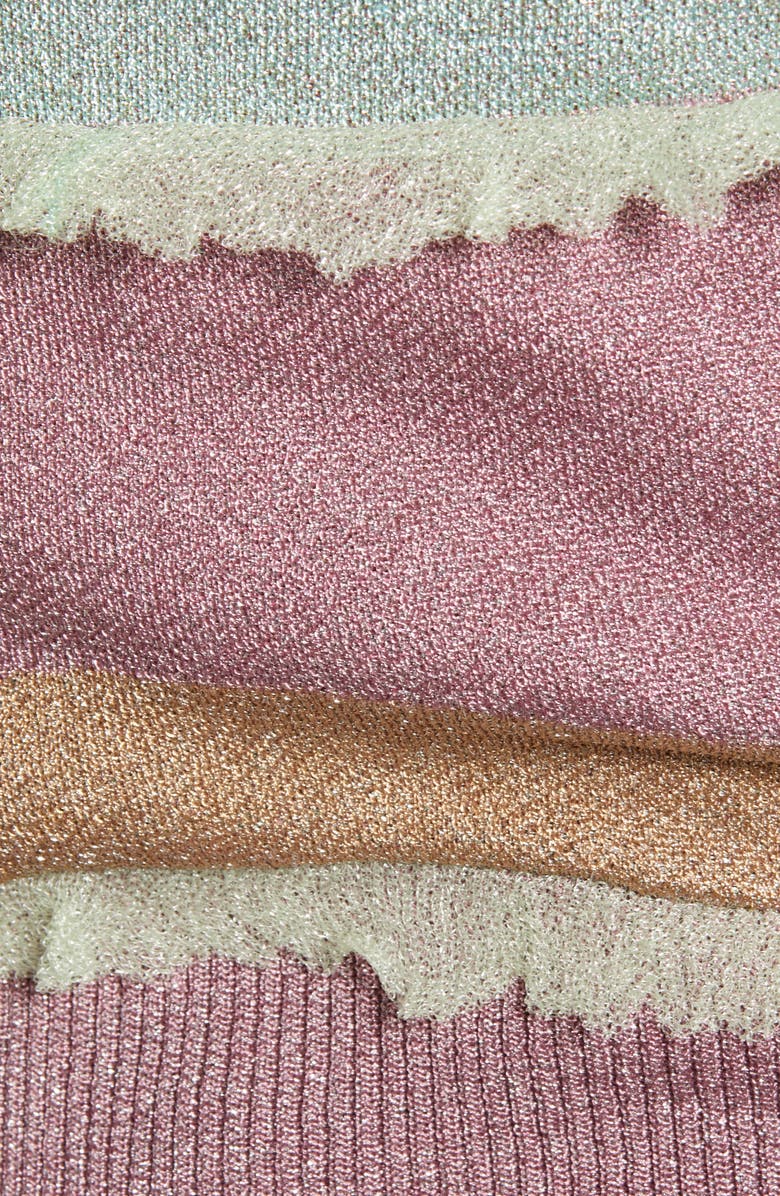 Endless Rose Ruffle Metallic Knit Tank | Nordstrom