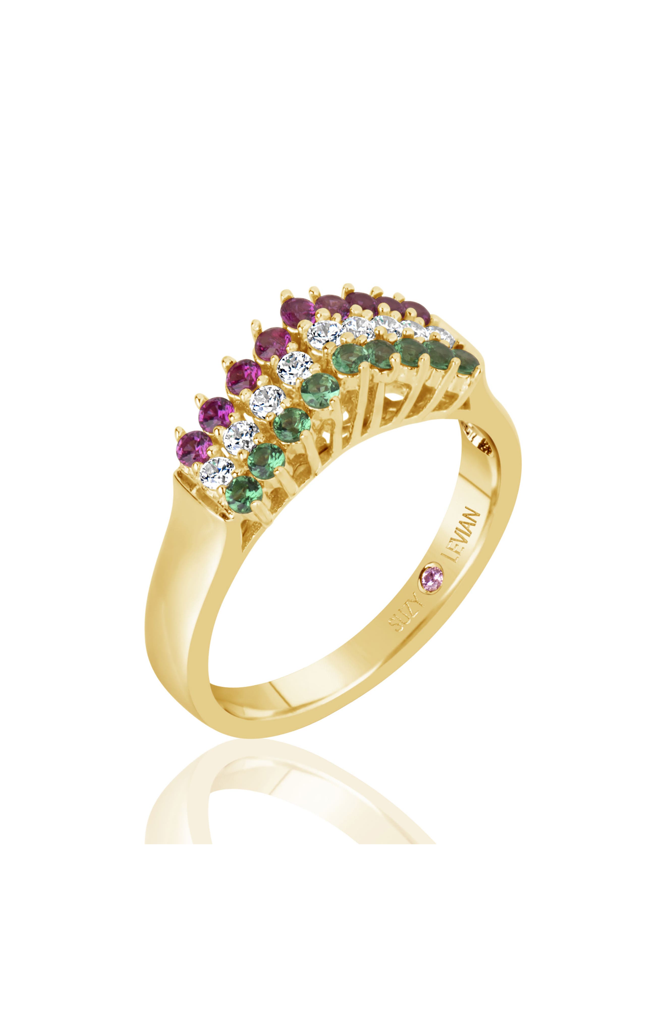 SUZY LEVIAN Italian 3-Row Pyramid CZ Ring | Nordstromrack
