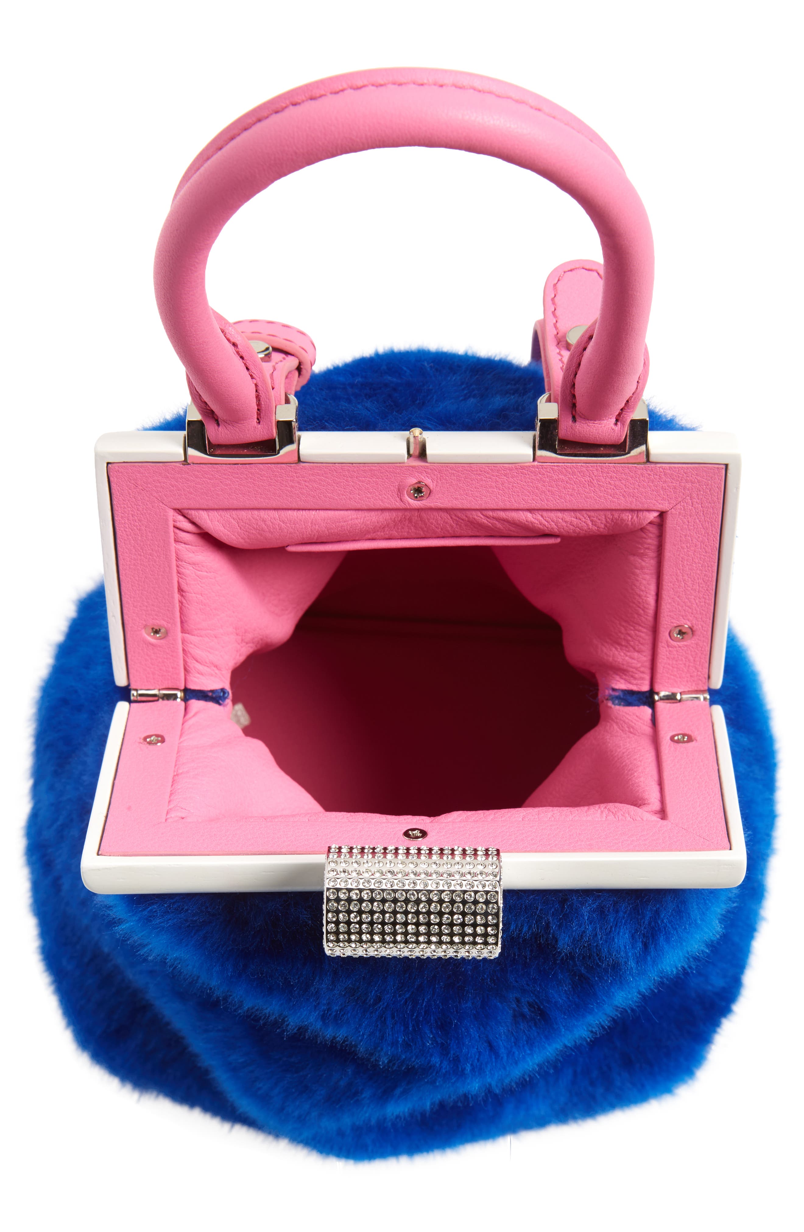 PERRIN Le Mini Genuine Shearling & Leather Top Handle Bag | Nordstrom