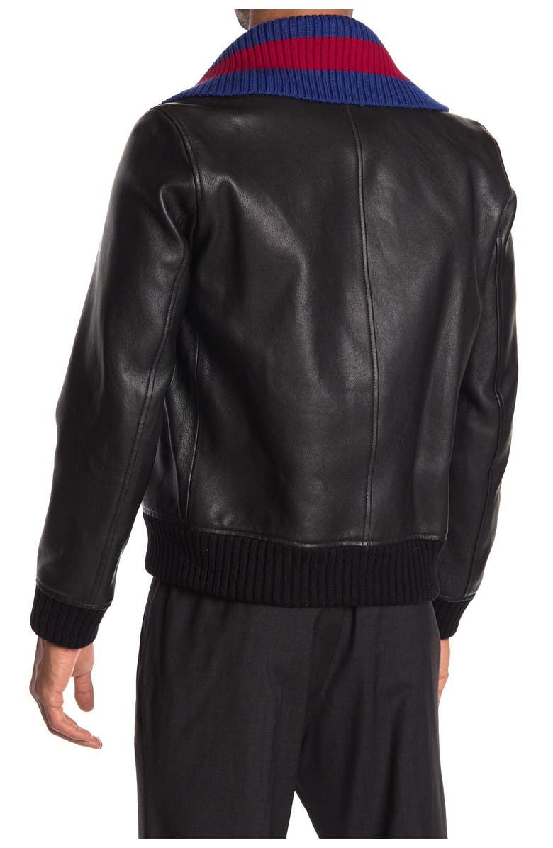 Gucci Varsity Applique Leather Bomber Jacket | Nordstromrack
