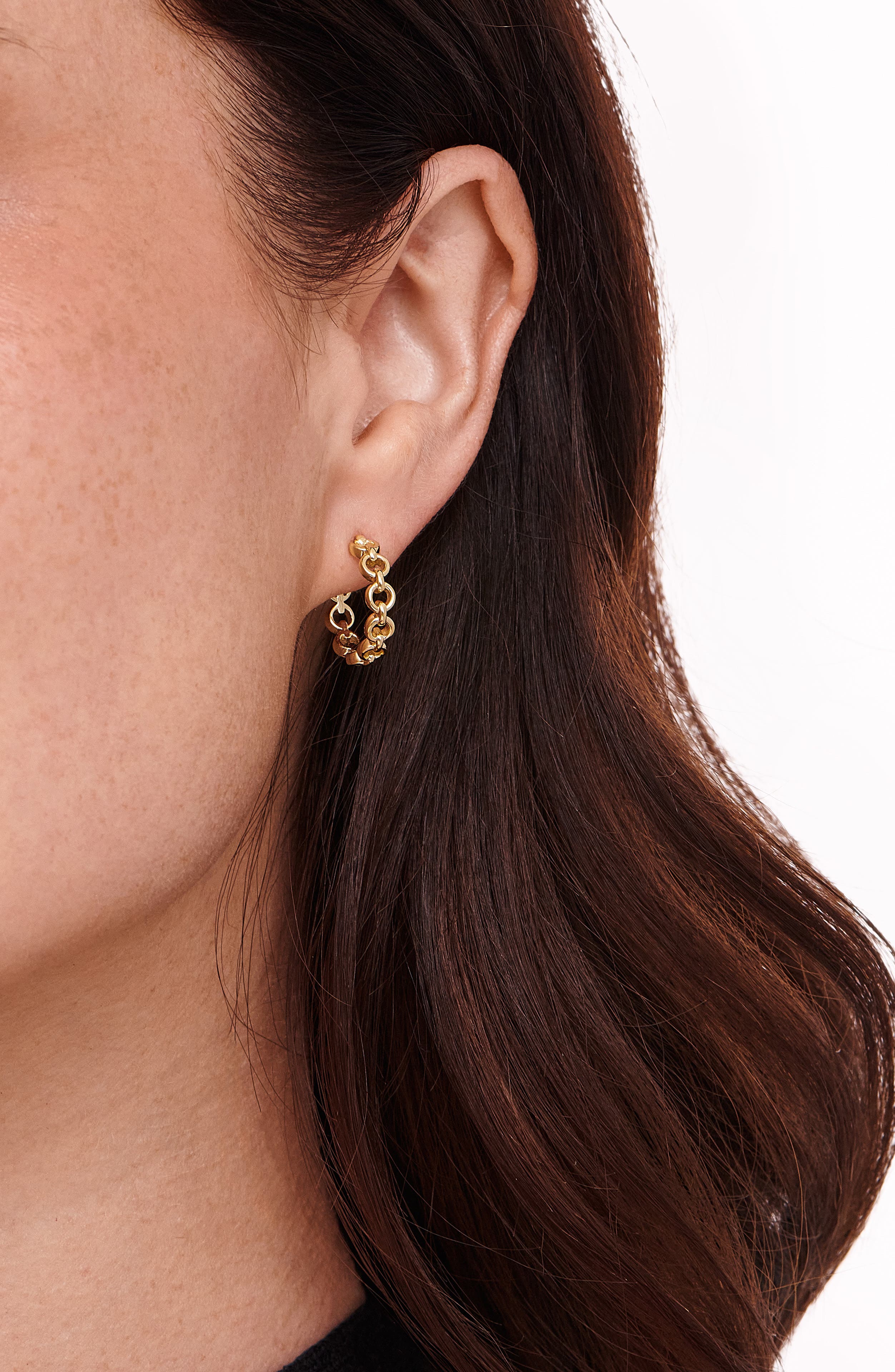 DEVATA Cable Link Hoop Earrings | Nordstromrack