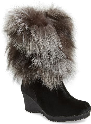 Pajar Angelina Genuine Fox Fur Wedge Boot (Women) | Nordstrom