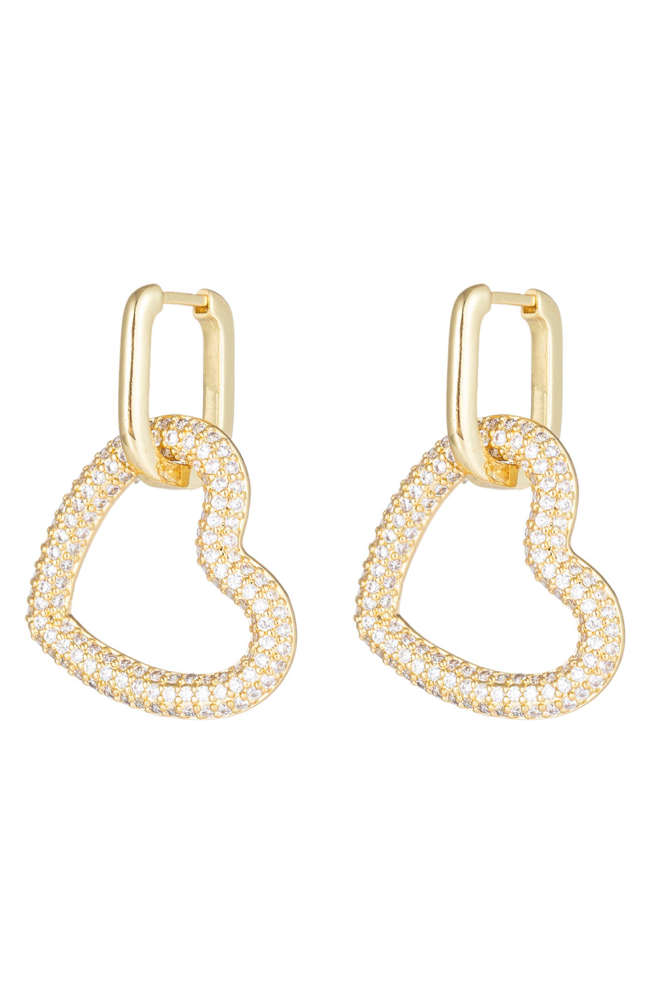EYE CANDY LOS ANGELES Double Heart CZ Drop Earrings | Nordstromrack