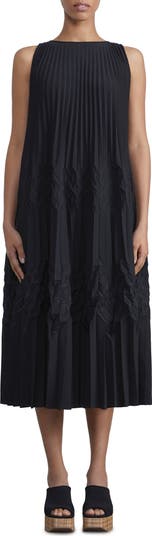 Lafayette 148 New York Origami Plissé Crepe Trapeze Dress | Nordstrom