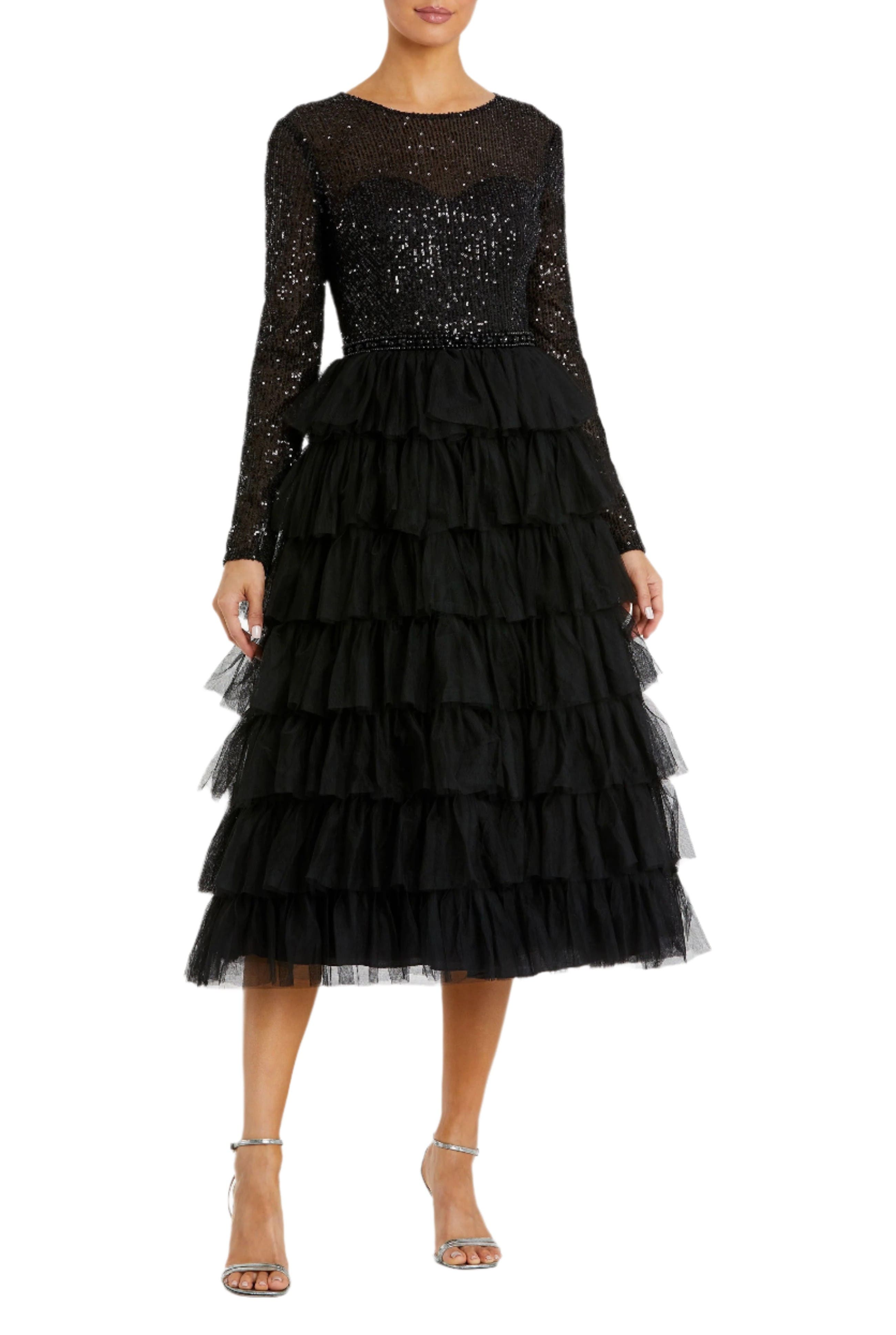 Mac Duggal Sequined Layered Tulle A-Line Cocktail Dress | Nordstrom