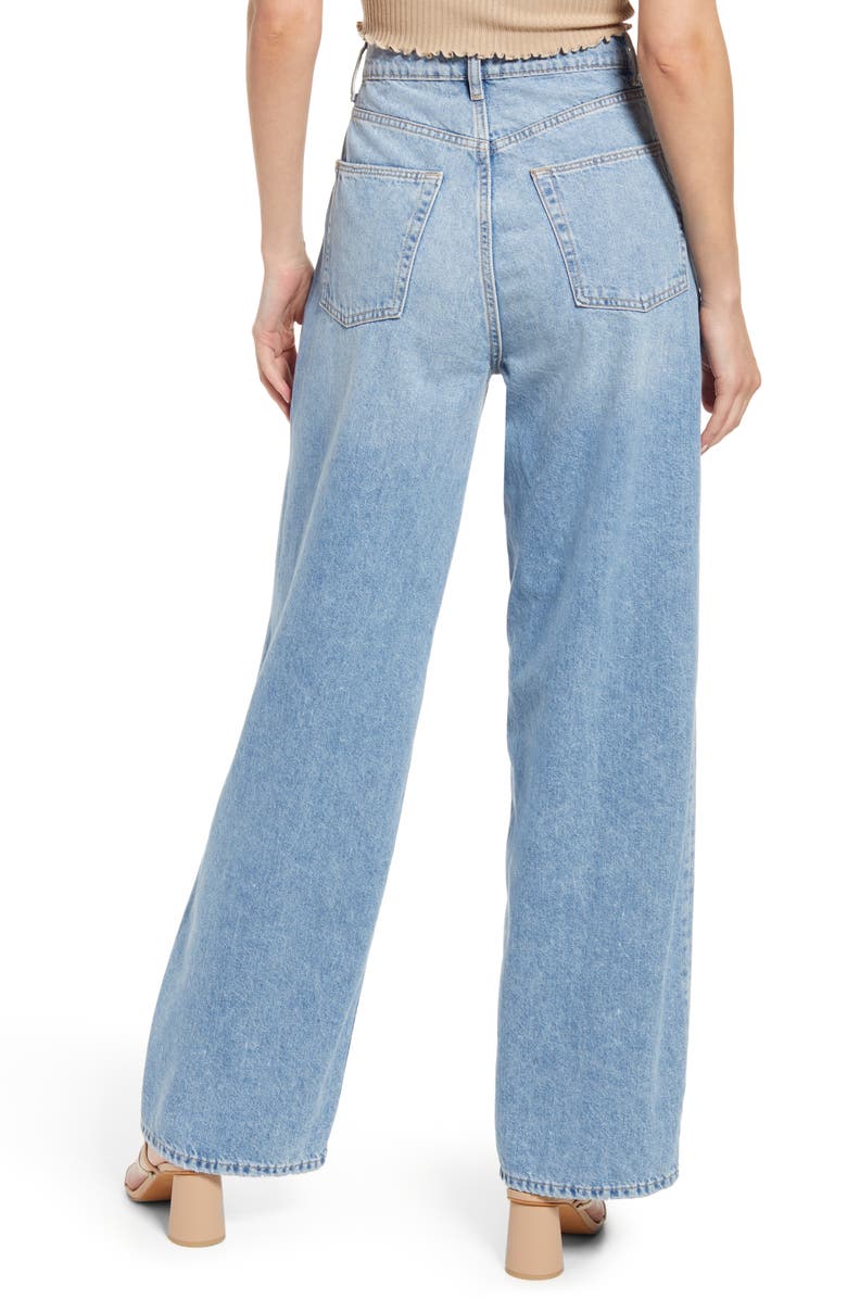 Lovers + Friends Lennon Distressed High Waist Wide Leg Jeans ...