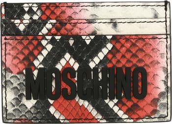 Moschino Python Embossed Leather Card Case | Nordstromrack