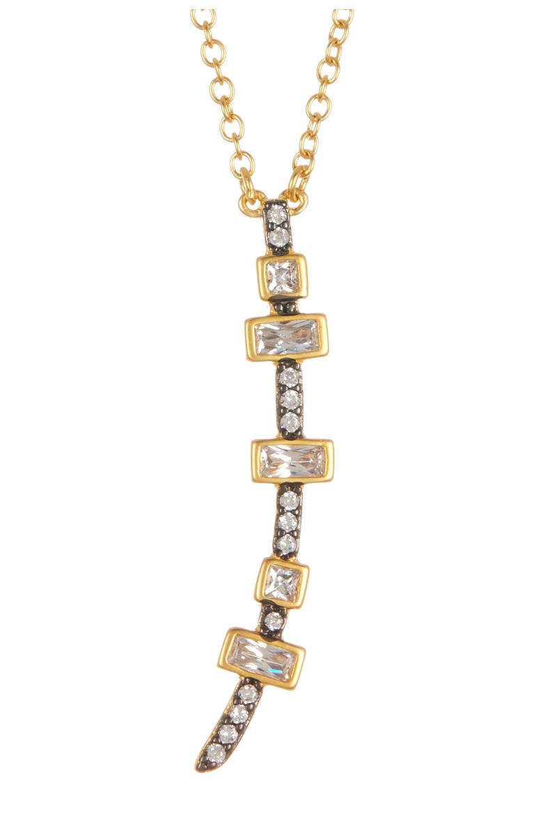 FREIDA ROTHMAN 'Double Helix' Cubic Zirconia Curved Bar Pendant ...