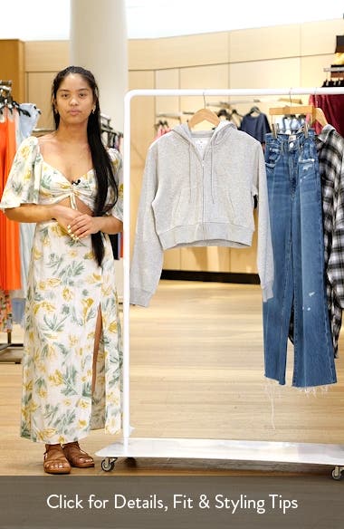 BP. Crop Zip Fleece Hoodie | Nordstromrack