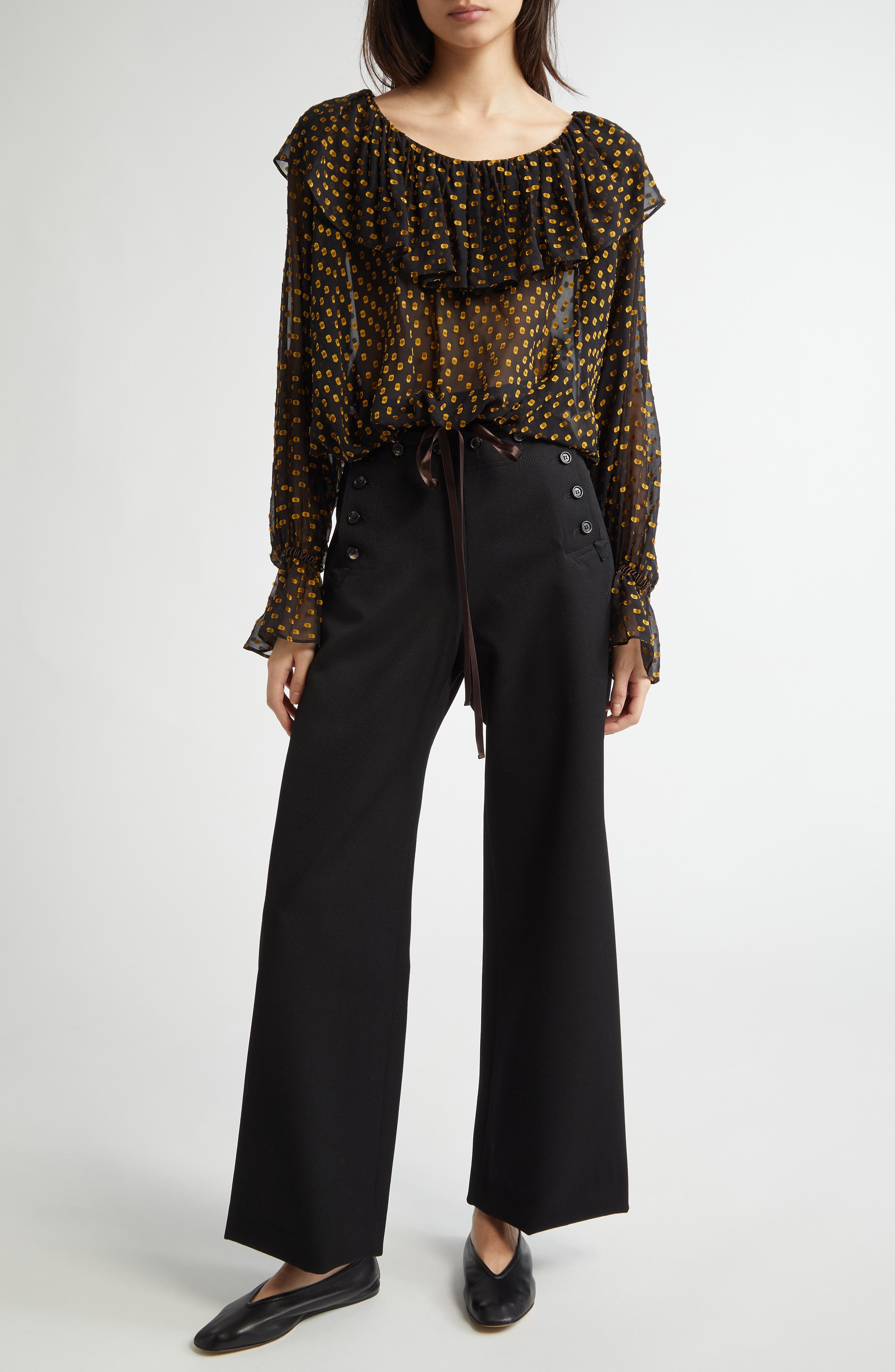 Bode Stadium Dot Fil Coupé Blouse | Nordstrom