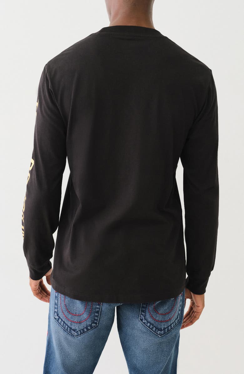 True Religion Foil Taping Long Sleeve Cotton Graphic T-Shirt ...