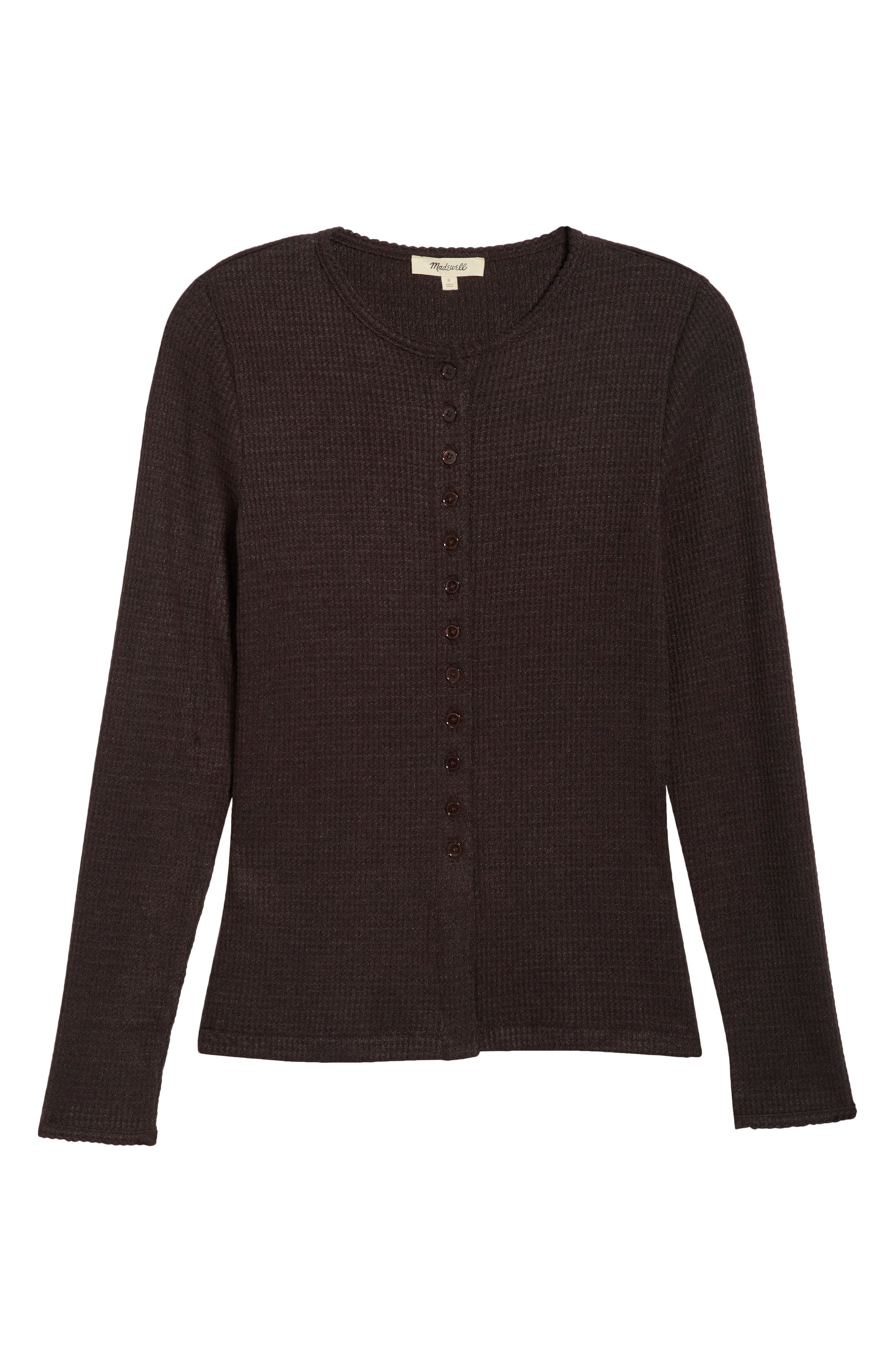 Madewell Waffle Knit Cutaway Crewneck Cardigan | Nordstromrack