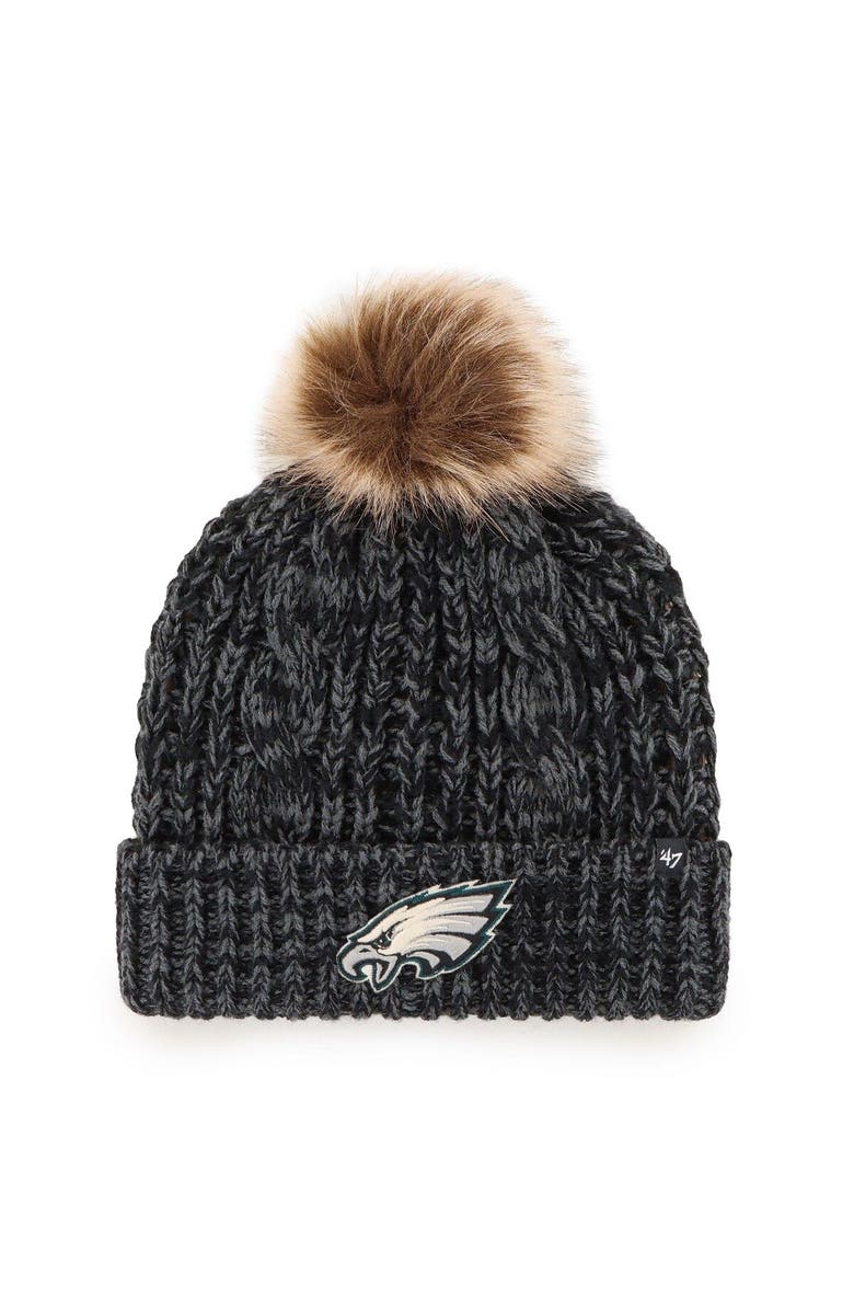 '47 Women's '47 Black Philadelphia Eagles Logo Meeko Cuffed Knit Hat ...