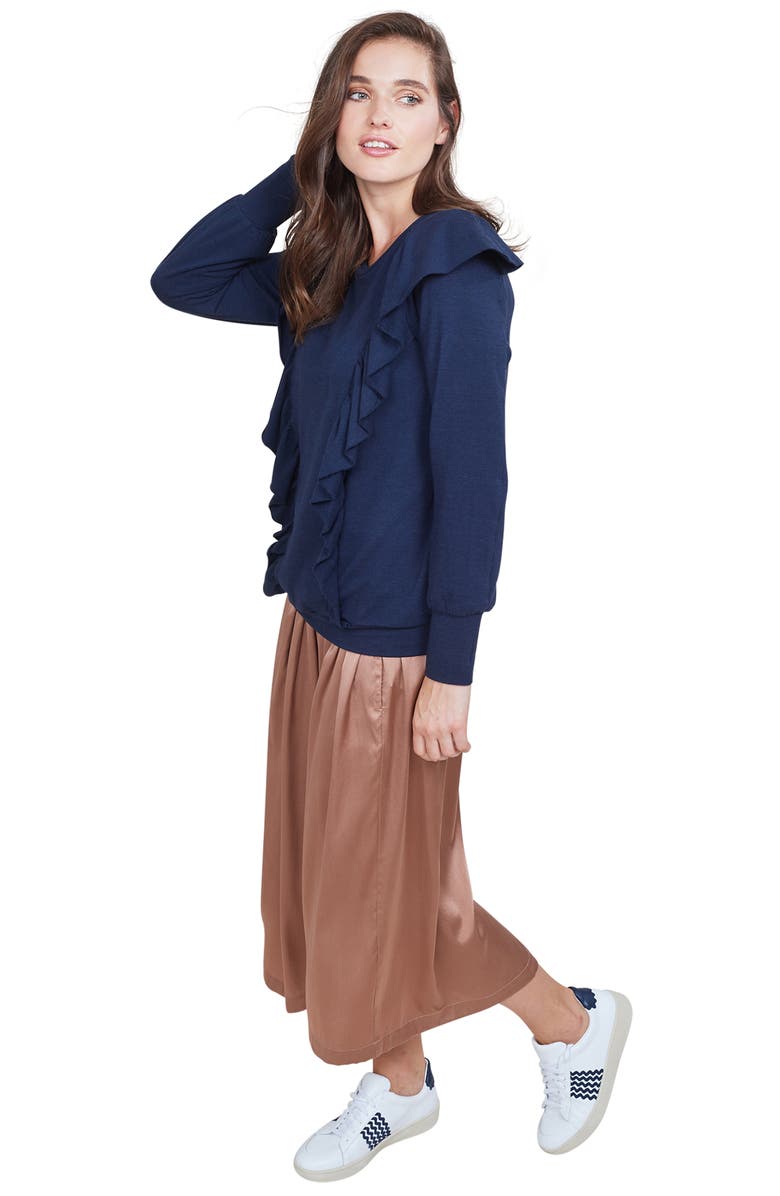 Allette Amelie Ruffle Nursing Sweater | Nordstrom
