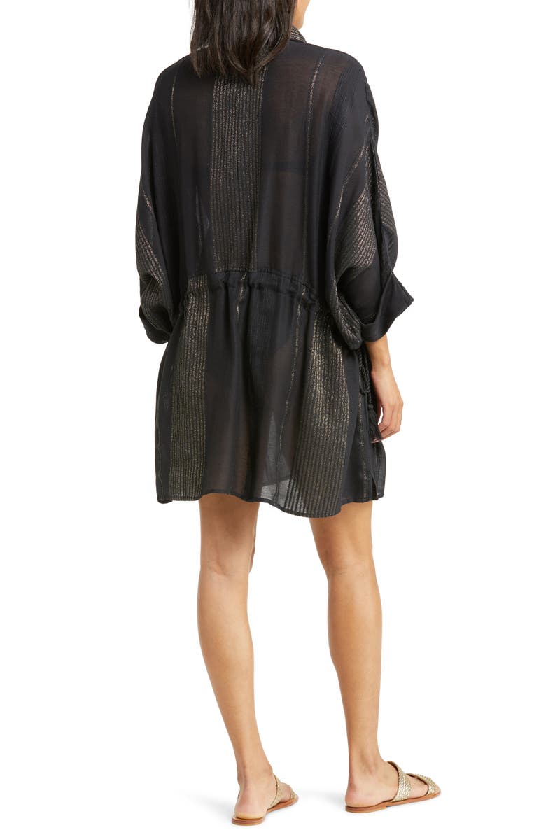 Elan Cinched Sides Long Sleeve Cover-Up Shirtdress | Nordstromrack
