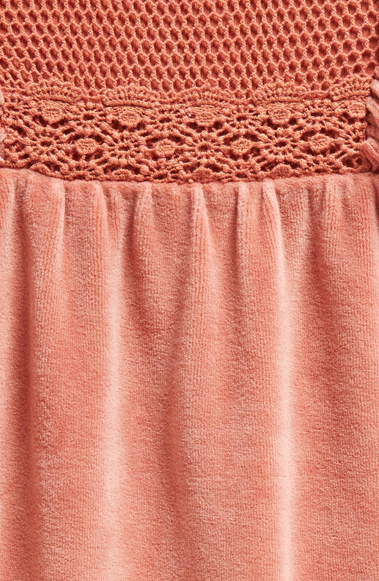 Nordstrom Crochet Stitch Velour Romper | Nordstrom