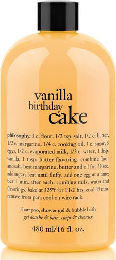 philosophy vanilla birthday cake shampoo, shower gel & bubble bath ...