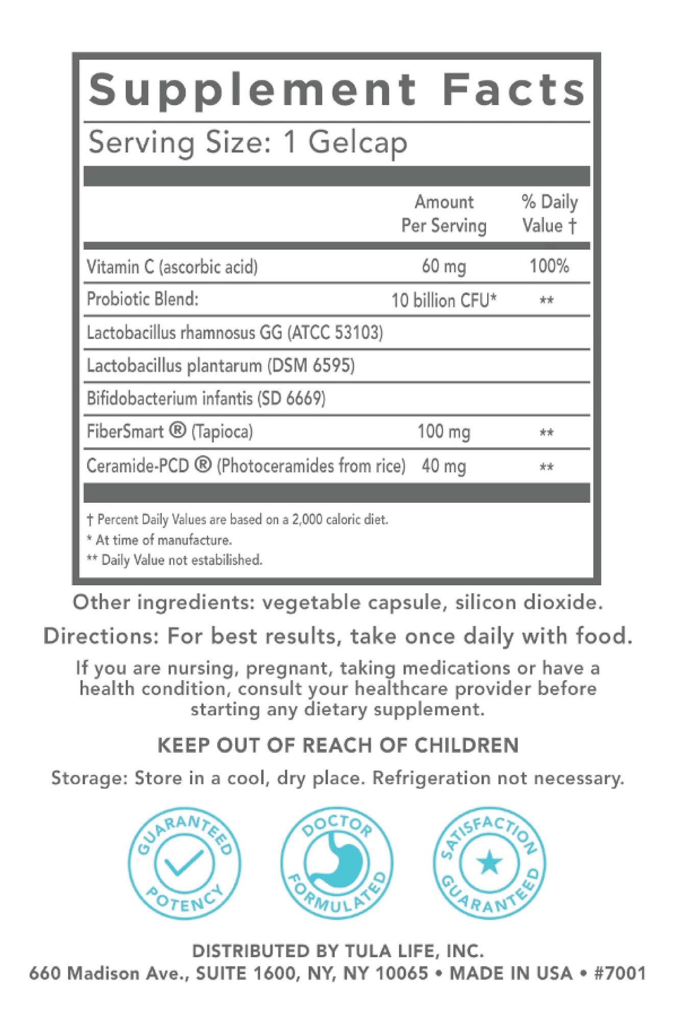 TULA Skincare Daily Probiotic + Skin Health Complex Dietary Supplement ...