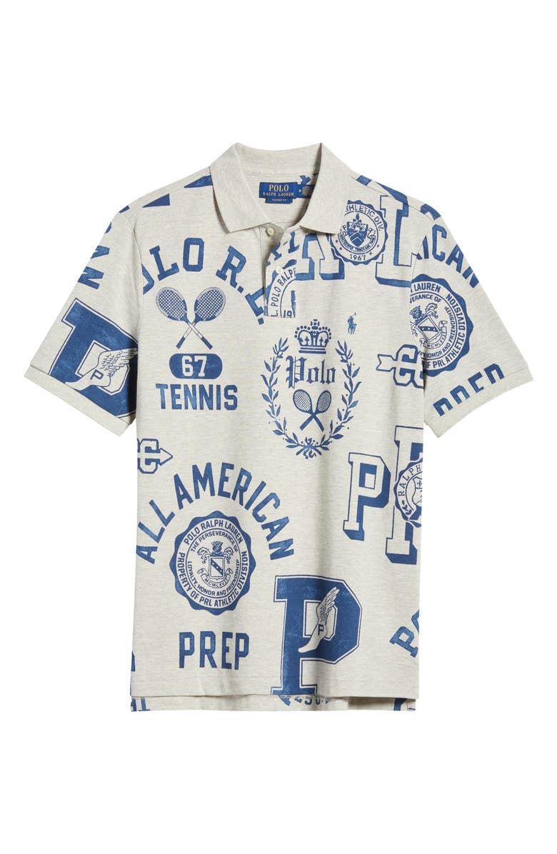 Polo Ralph Lauren Classic Fit Tennis Print Cotton Polo | Nordstrom