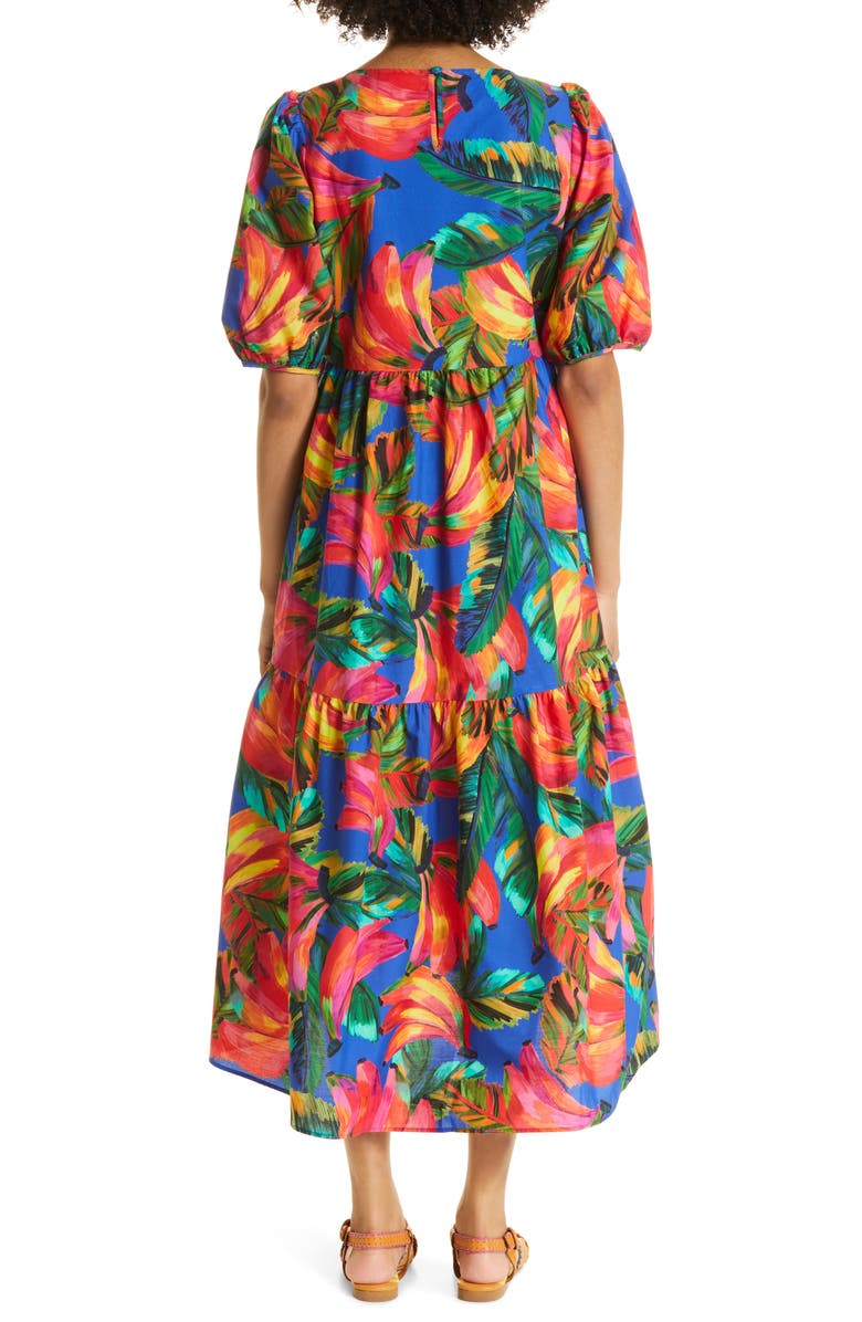 FARM Rio Banana Mix Cross Stitch Midi Dress | Nordstromrack