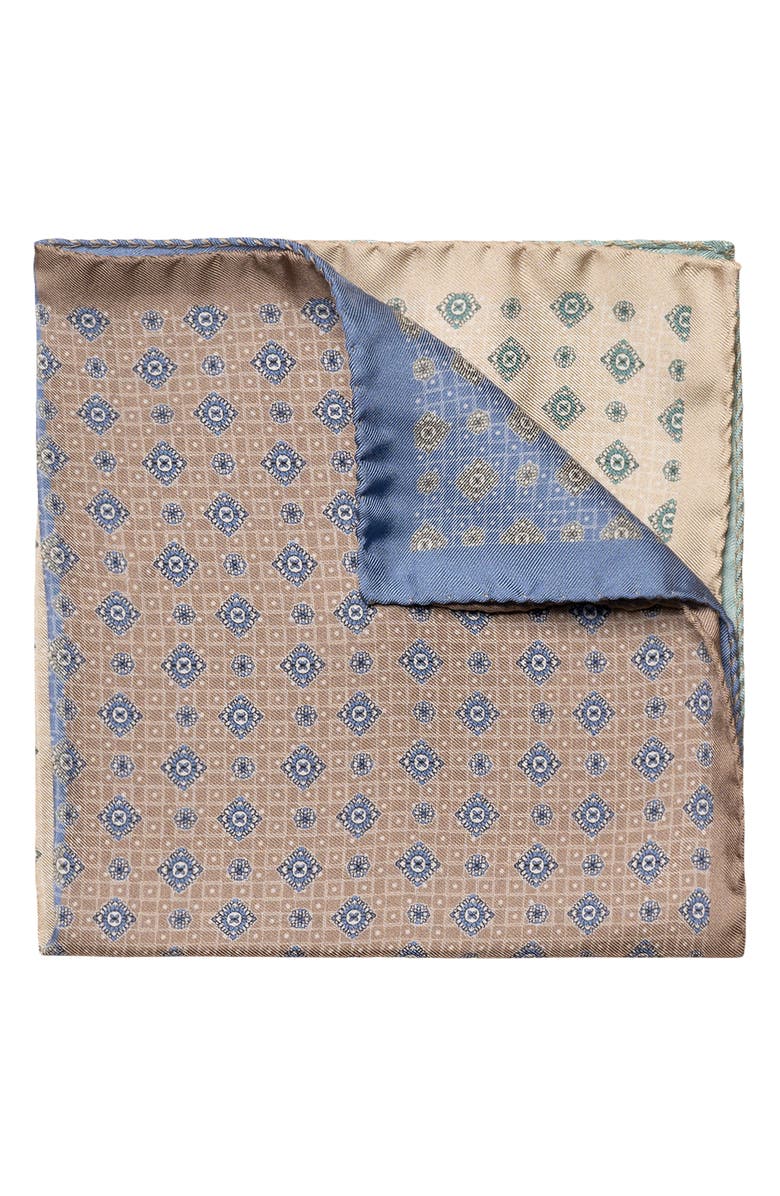 Eton Diamond Medallion Quadrant Silk Pocket Square | Nordstromrack