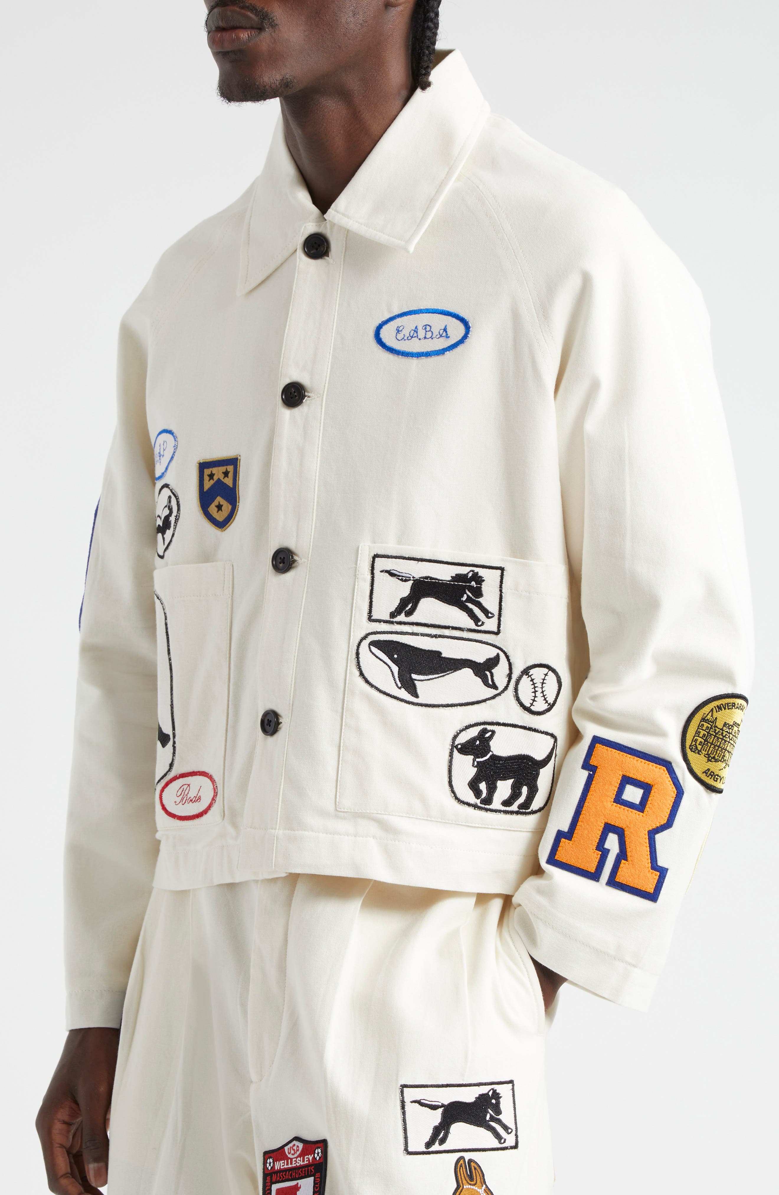 Bode Cambridge Patch Canvas Jacket | Nordstrom