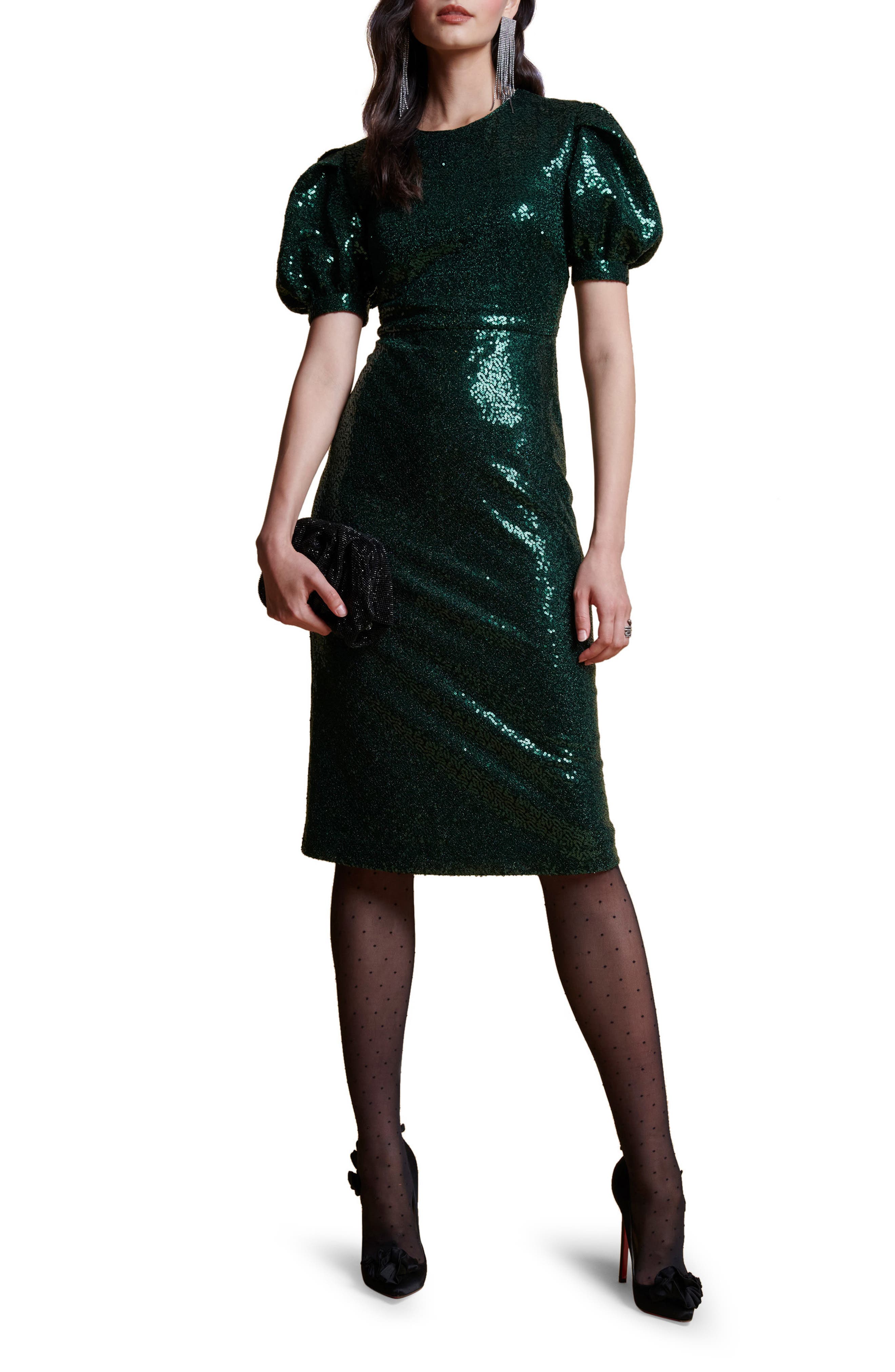 Rachel Parcell Bias Sequin Short Puff Sleeve Dress | Nordstromrack