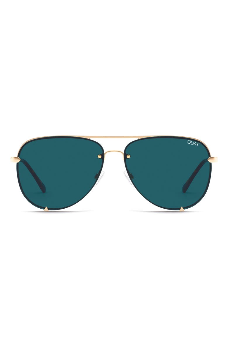 QUAY Australia High Key 65mm Oversize Rimless Aviator Sunglasses ...