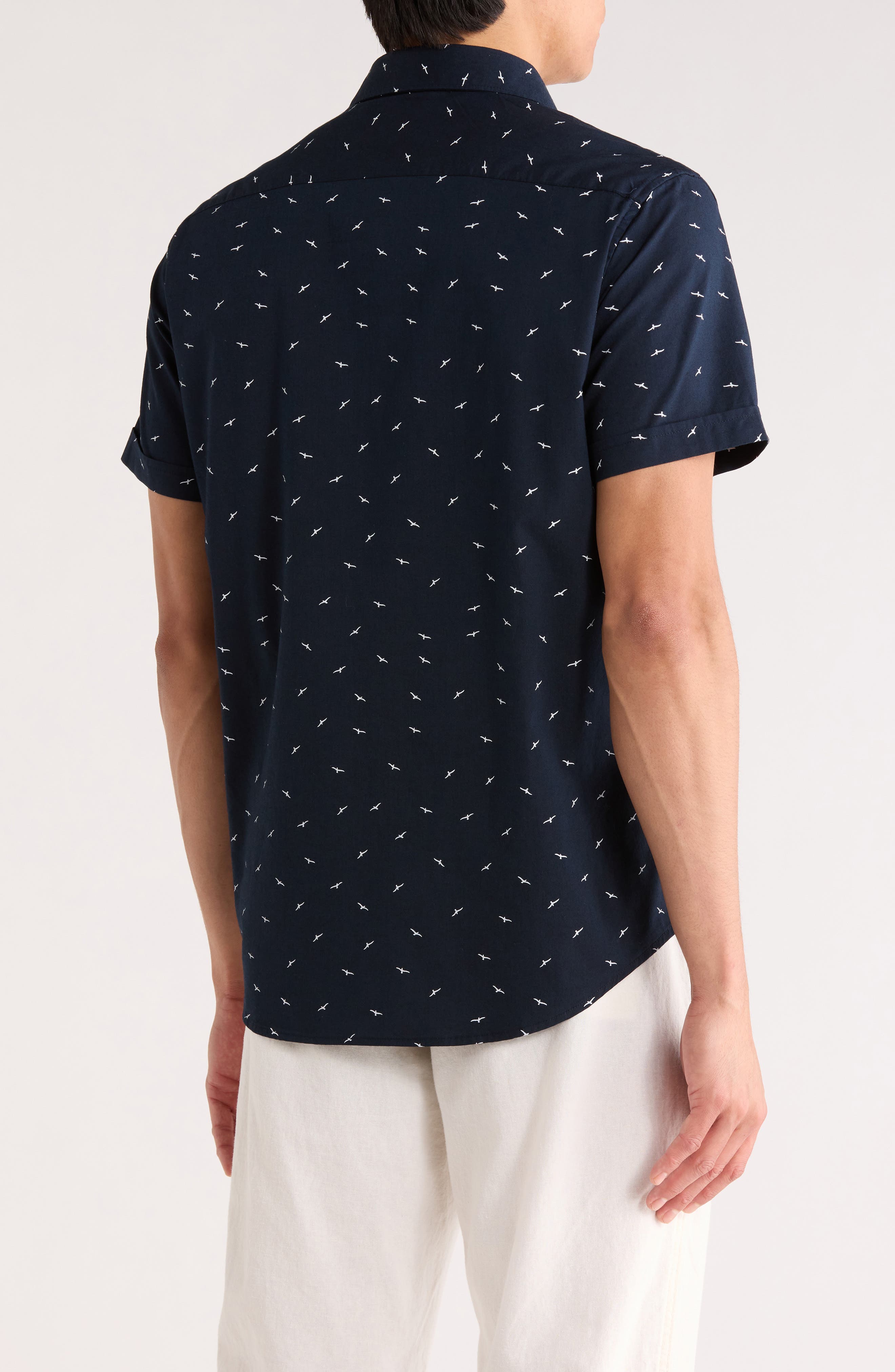 DENIM AND FLOWER Bird Cotton Blend Button-Up Shirt | Nordstromrack