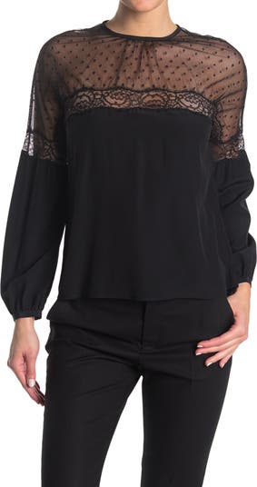 RED Valentino Silk Illusion Neck Blouse | Nordstromrack