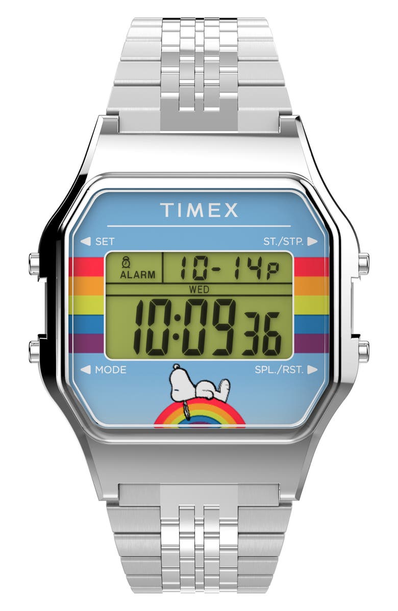 Timex® T80 x Peanuts® Pride Digital Bracelet Watch, 34mm | Nordstrom