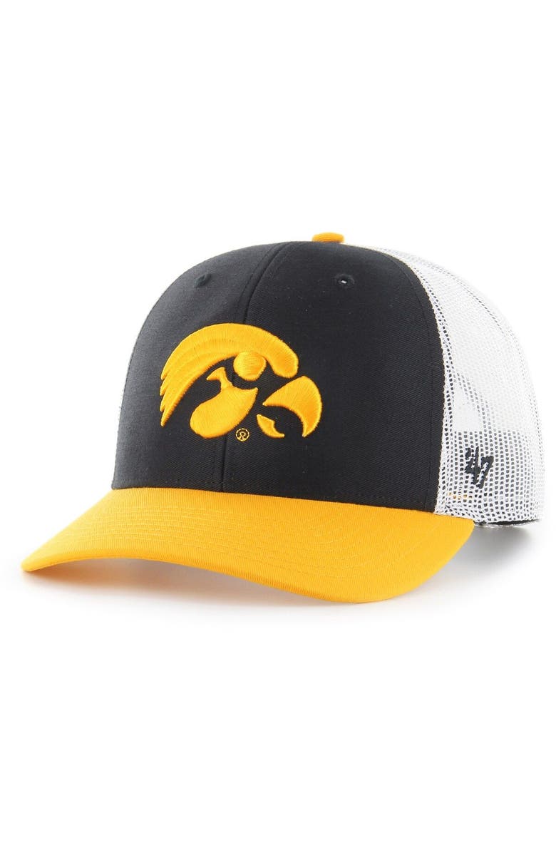 '47 Men's '47 Black Iowa Hawkeyes Side Note Trucker Snapback Hat ...