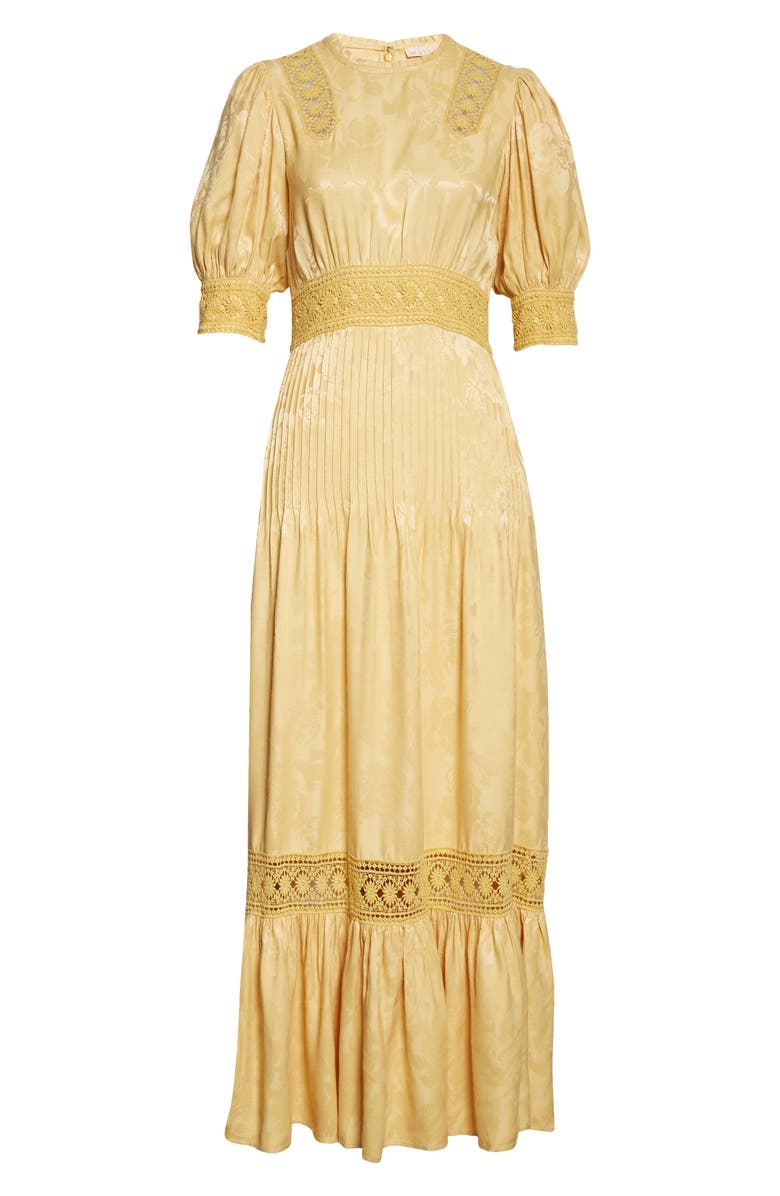 byTiMo Puff Sleeve Lace Trim Jacquard Maxi Dress | Nordstromrack