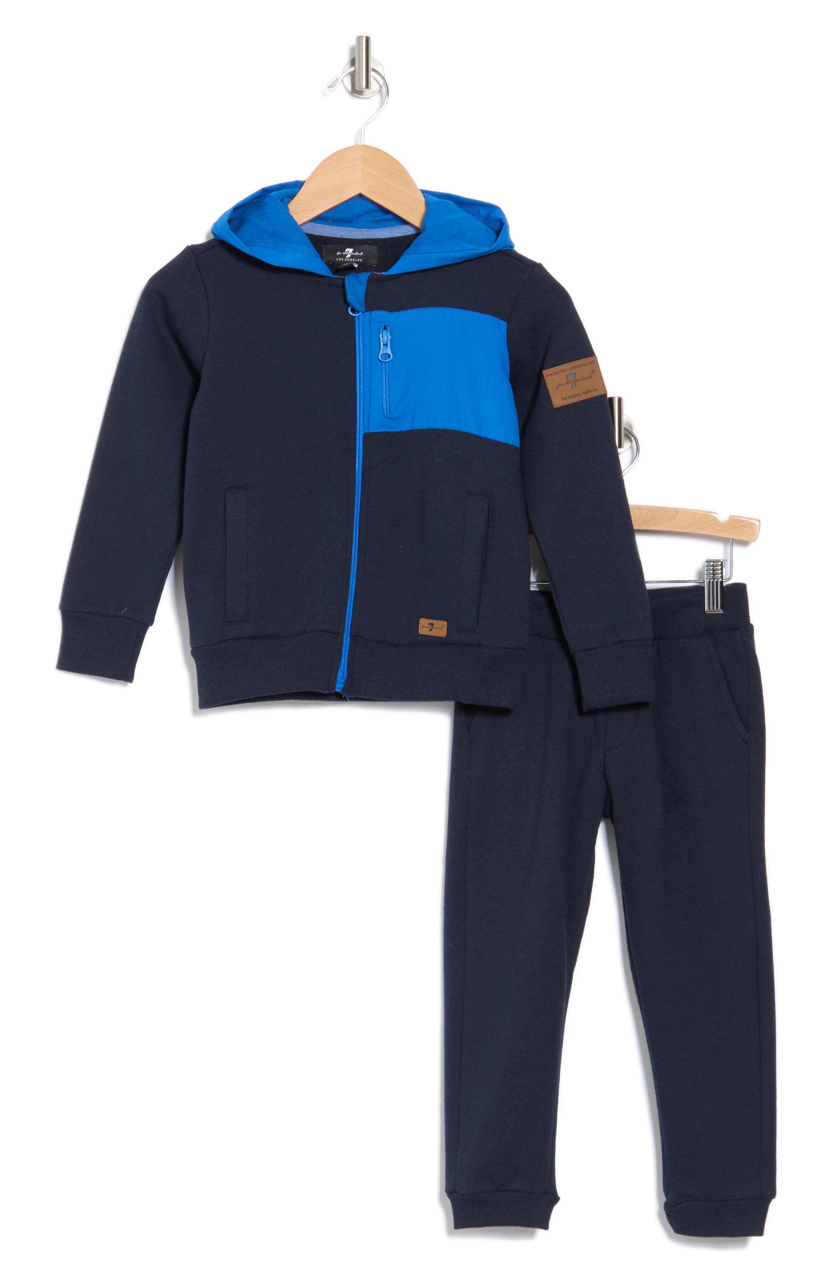 7 For All Mankind Kids' Fleece Full Zip Hoodie & Joggers Set ...