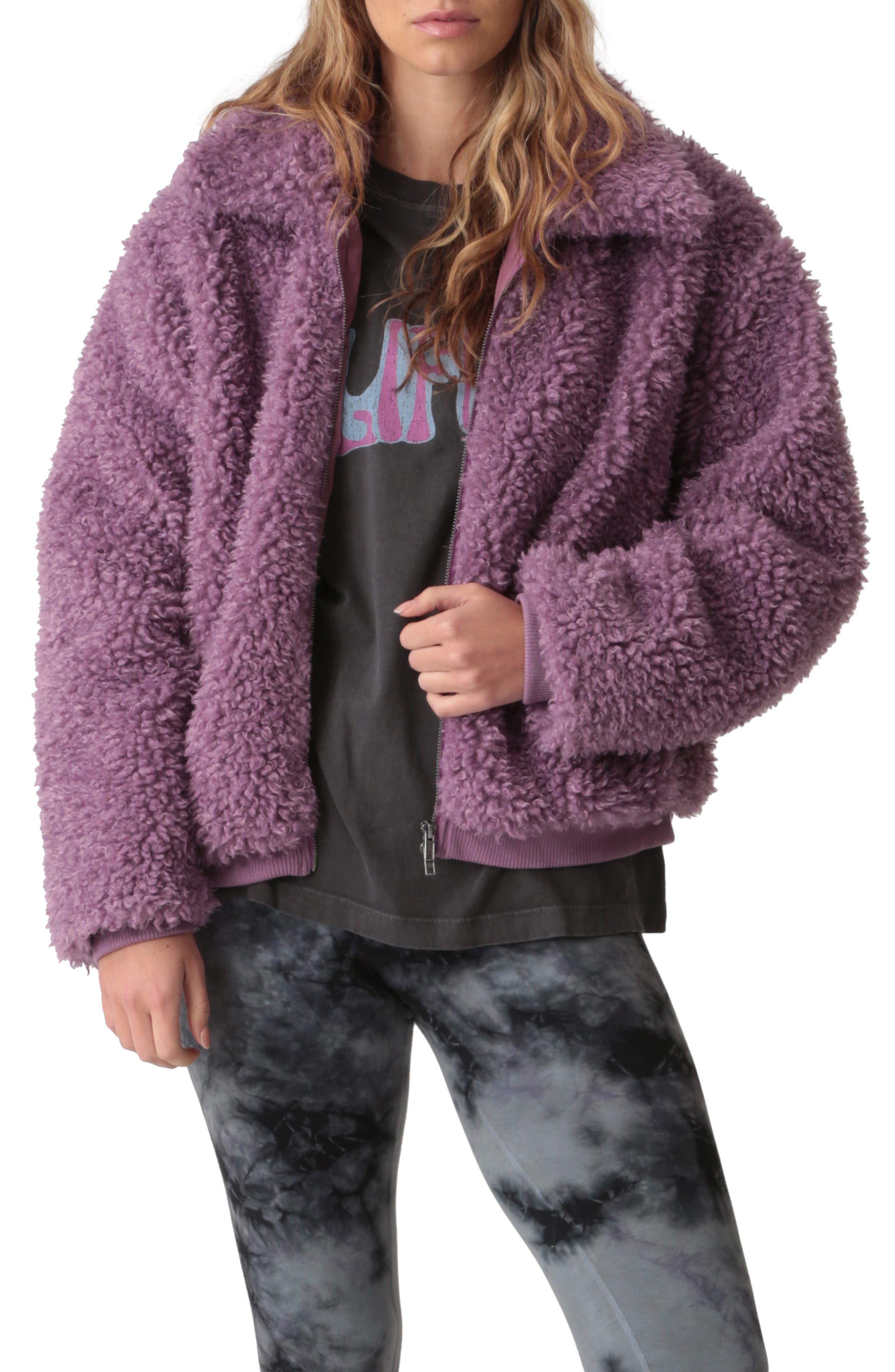 Electric & Rose Paris Faux Fur Zip-Up Bomber Jacket | Nordstromrack