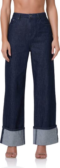 AFRM Kendall Wide Leg Cuff Jeans | Nordstrom